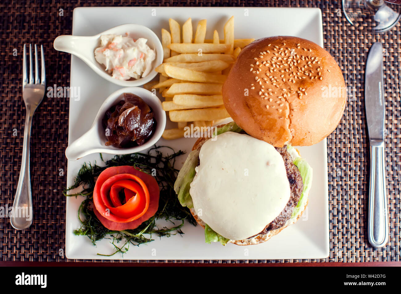 Burger cafe hi-res stock photography and images - Alamy