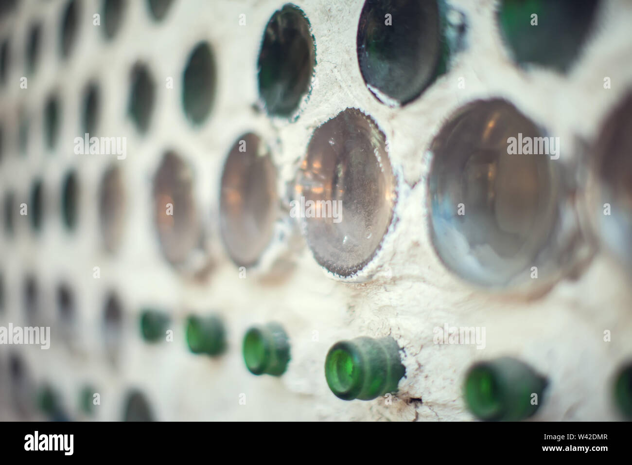 Glass bottles inside the wall background abstract texture Stock Photo ...