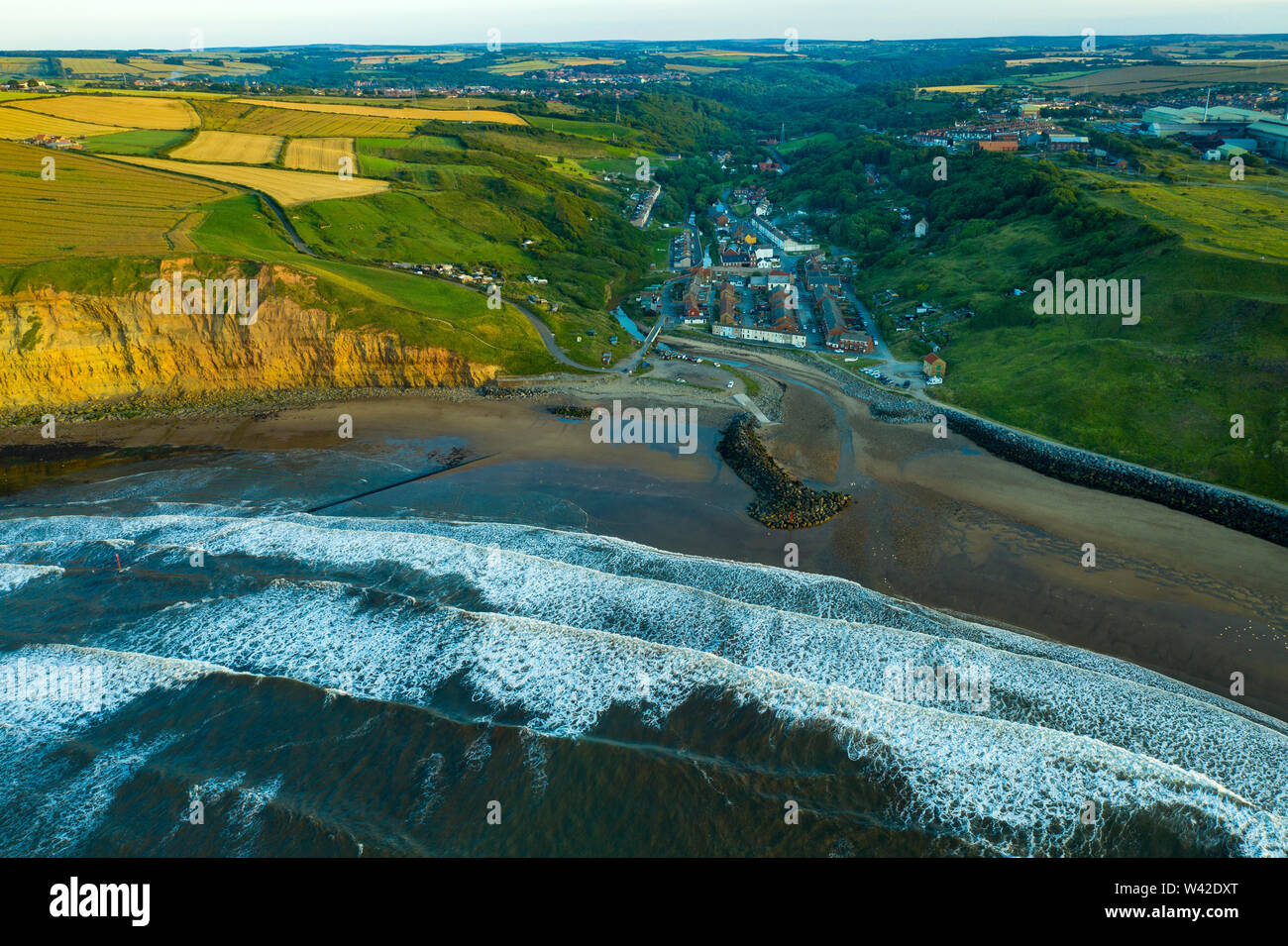 Skinningrove Village, Cleveland, Norrth Yorkshire. Former ironstone ...