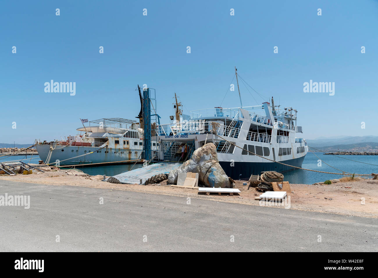 Kissamos Port, Kastelli, Crete, Greece. June 2019. The Spirit of Athos ...
