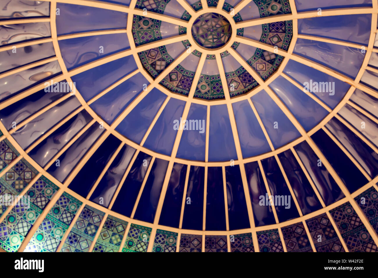A beautiful glass window dome background. Architecture and design ...