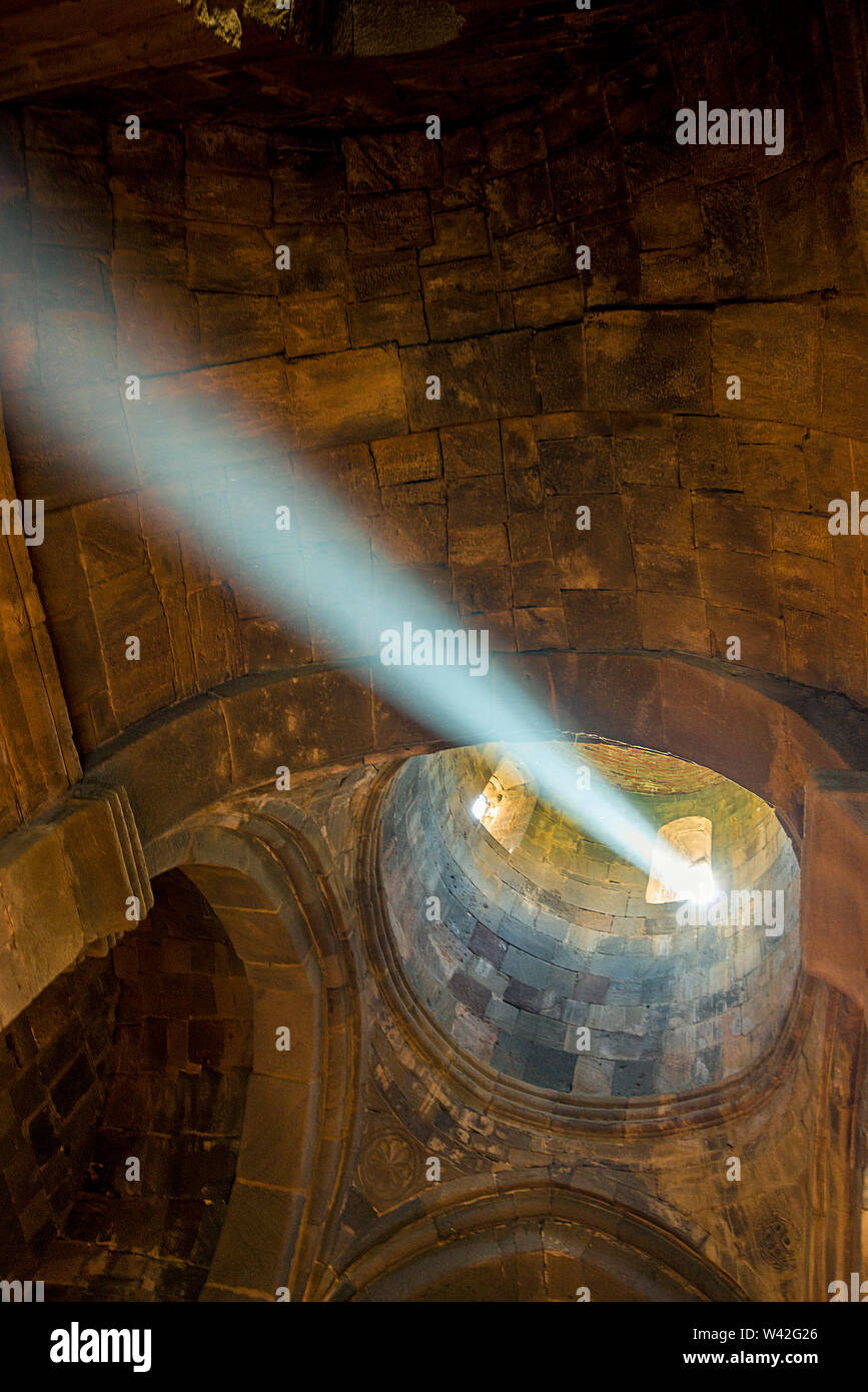 a ray of light in the temple passes through a window in the dome Stock ...