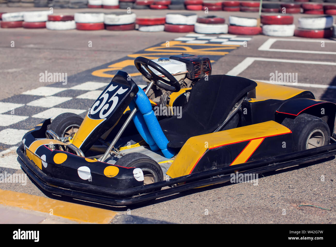 Kart on racing round in the open air. Sport concept Stock Photo - Alamy