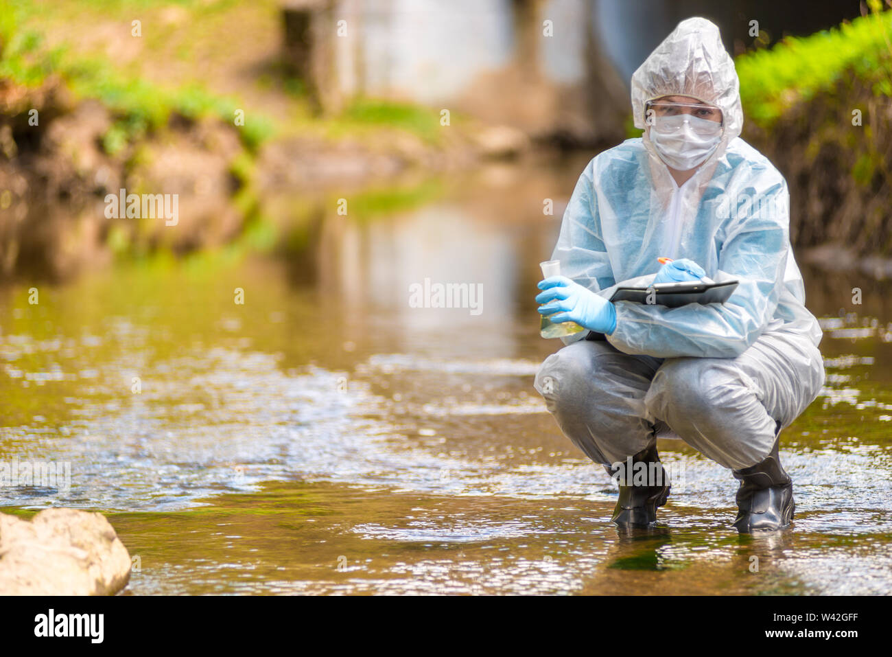 environmental disaster, the profession of an ecologist scientist ...