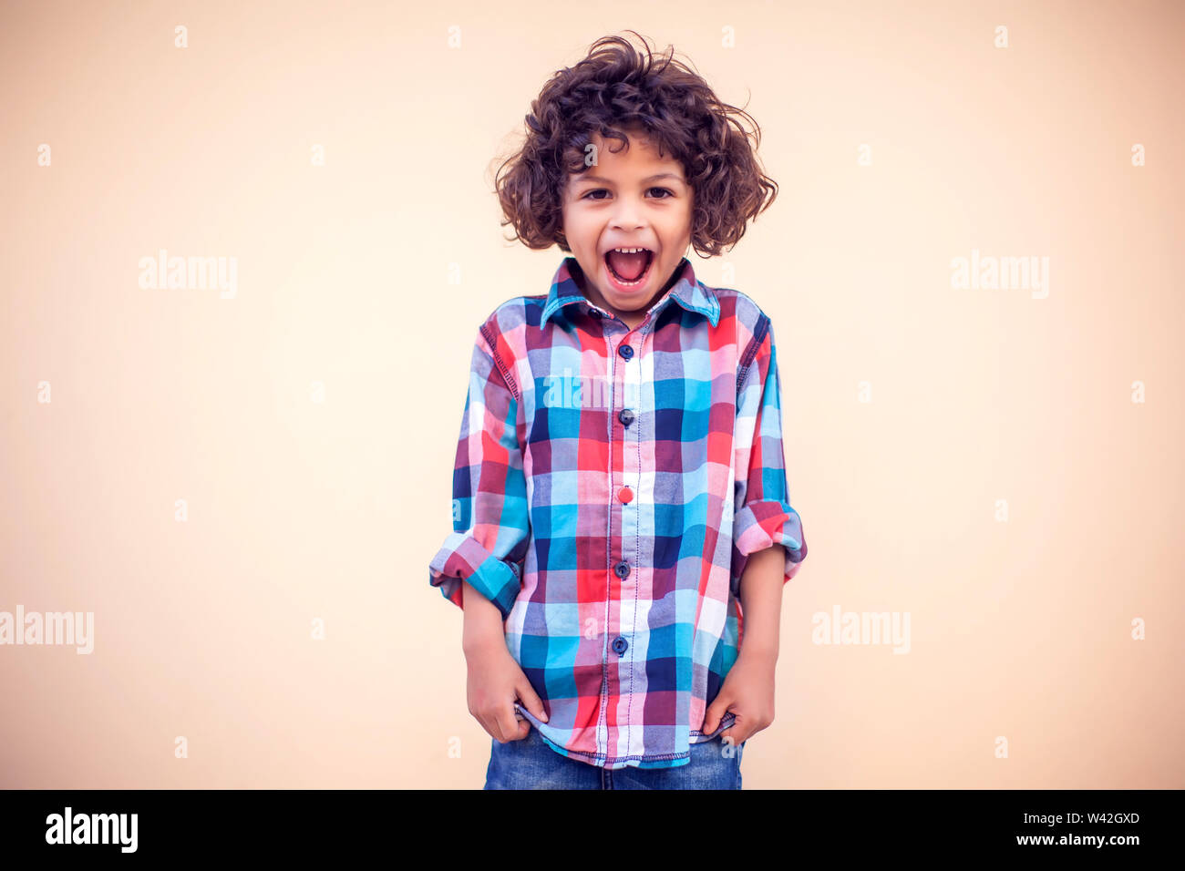 Portrait of happy joyful laughing little boy Stock Photo - Alamy