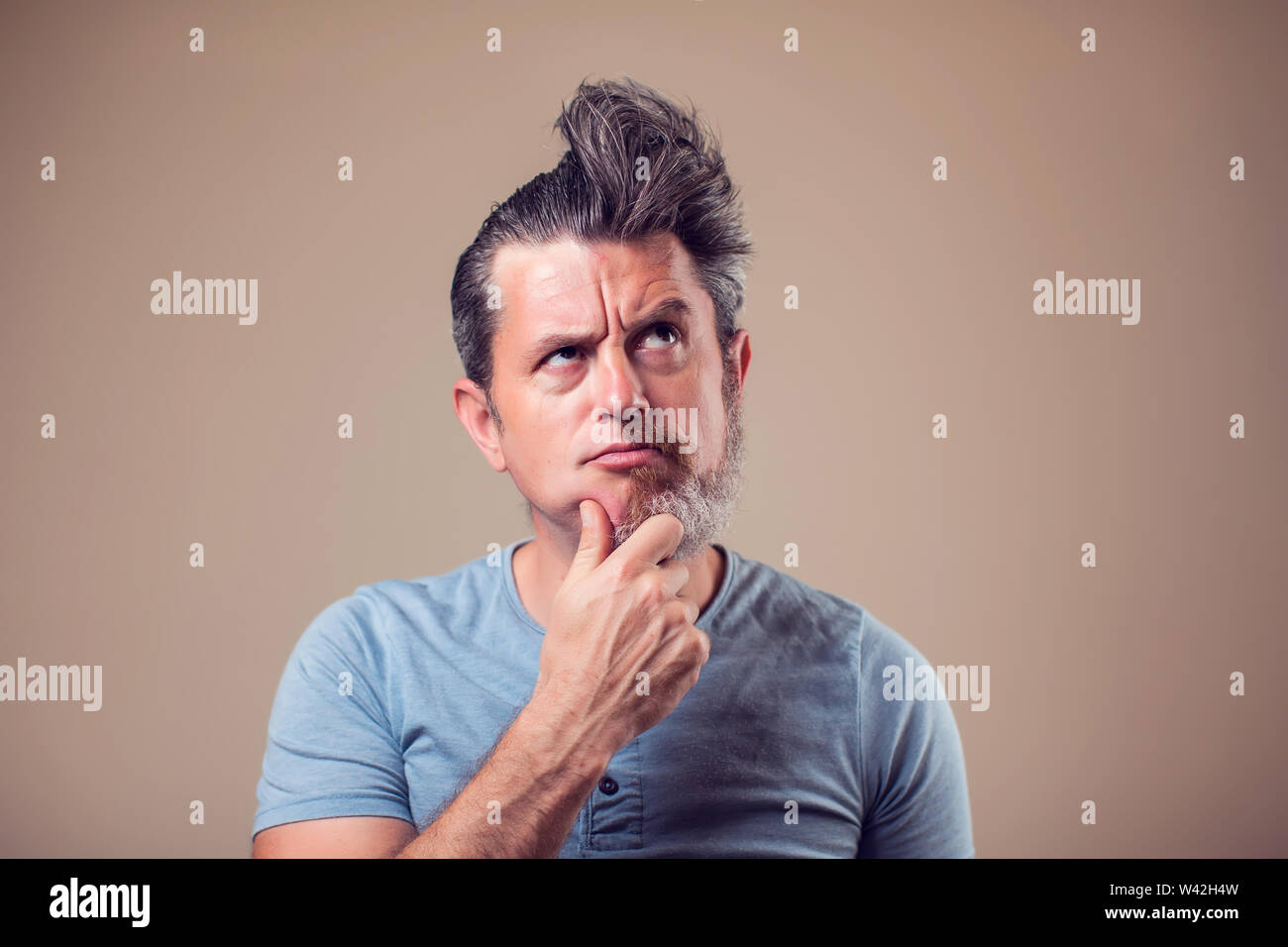 Half shaved moustache hi-res stock photography and images - Alamy