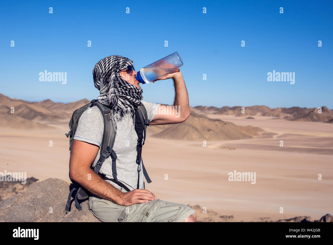 Dehydrated Person In The Desert