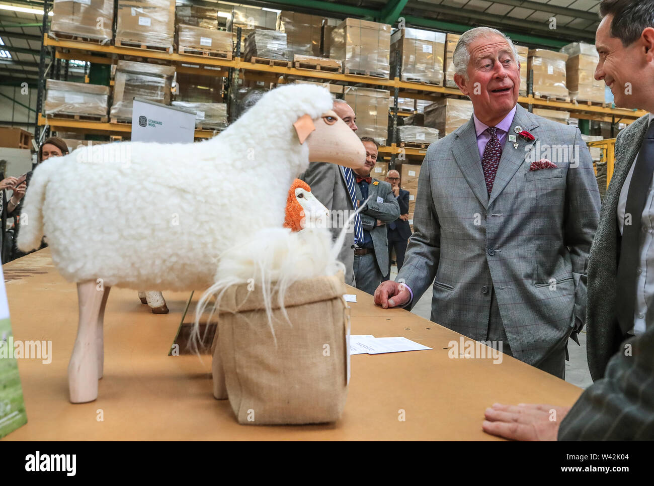 The Prince of Wales arrives for a visit to Woolcool in Stone ...