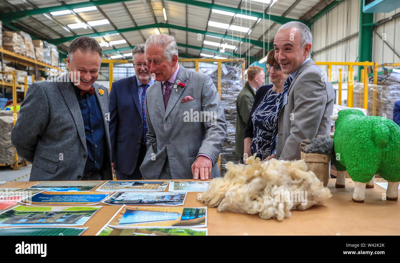 The Prince of Wales arrives for a visit to Woolcool in Stone ...