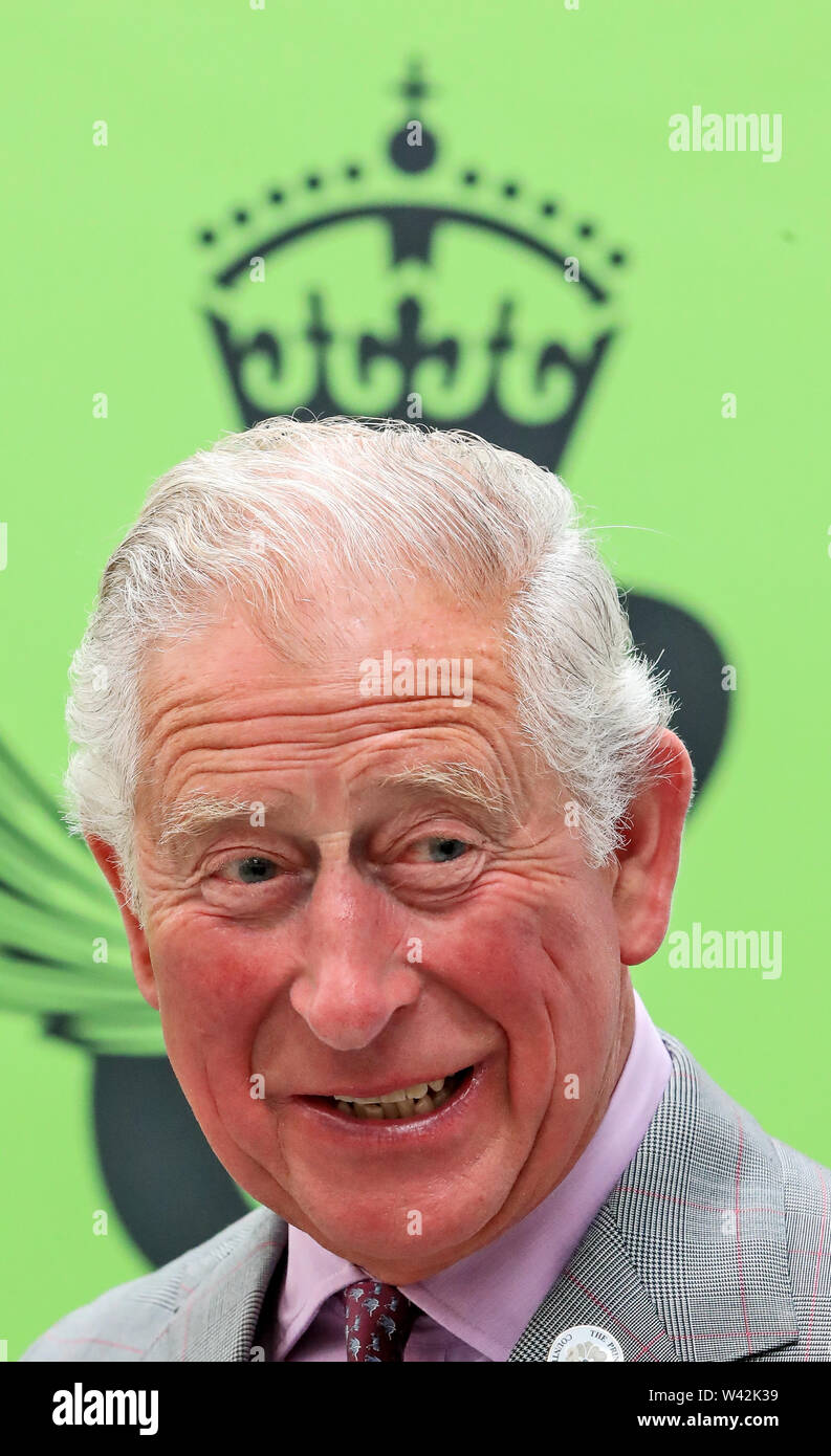 The Prince of Wales arrives for a visit to Woolcool in Stone ...