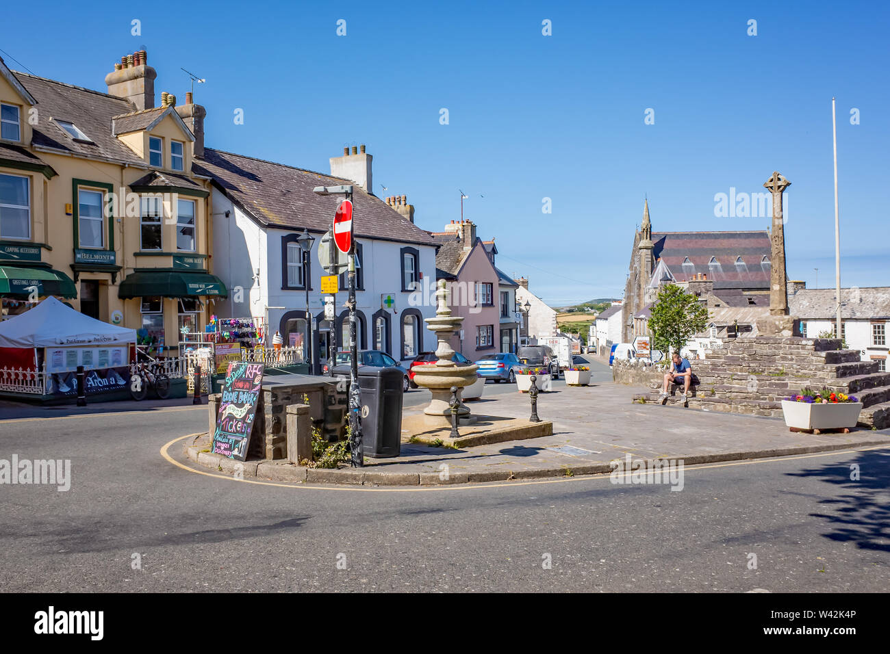 Around the town square in the Welsh city of St Davids, Pembrokeshire ...