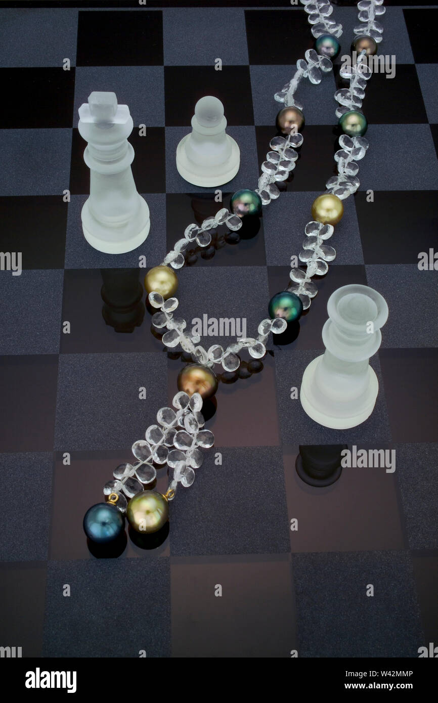 A necklace of Tahitian pearls and crystal bead make up this necklace ...