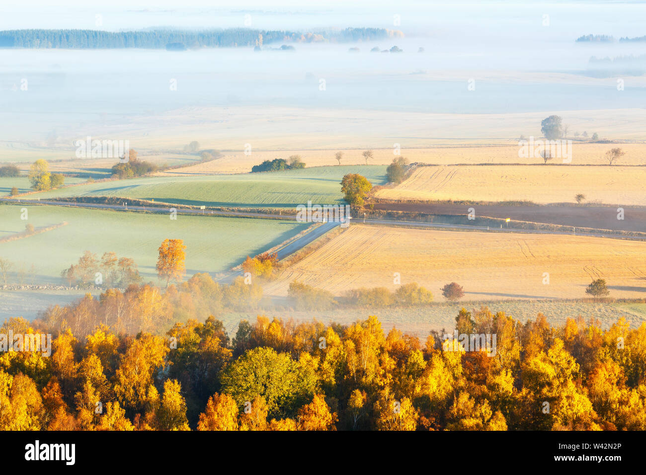 Aerial View of a road junction in the country Stock Photo - Alamy