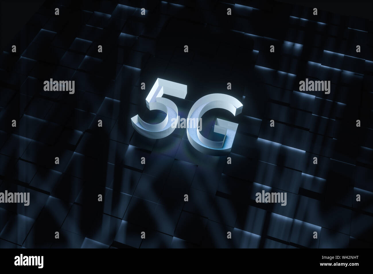 3d rendering, 5g font and circuit background, computer digital drawing ...