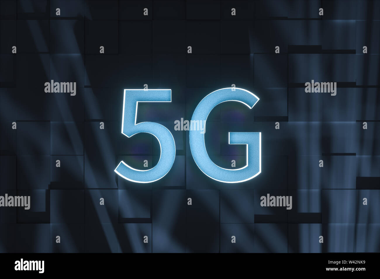 3d rendering, 5g font and circuit background, computer digital drawing ...