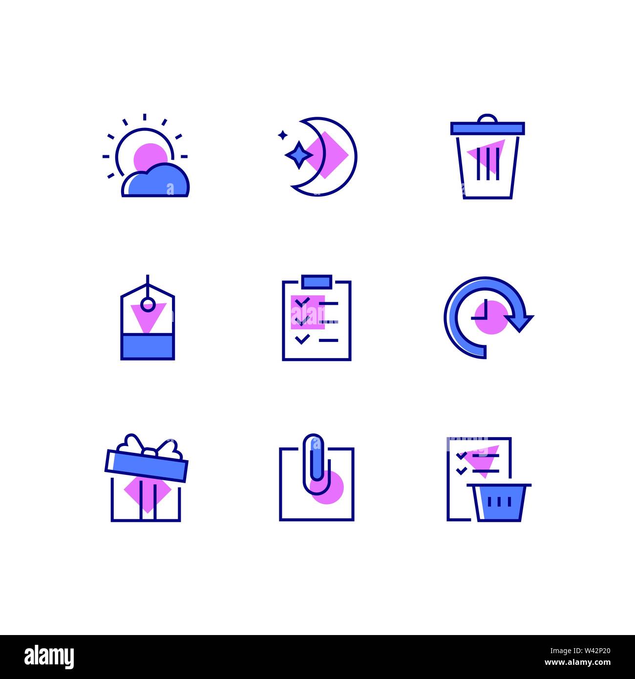 Work time icons set Cut Out Stock Images & Pictures - Alamy