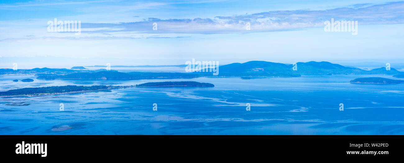 Panorama of Samish bay and Orcas island Stock Photo - Alamy