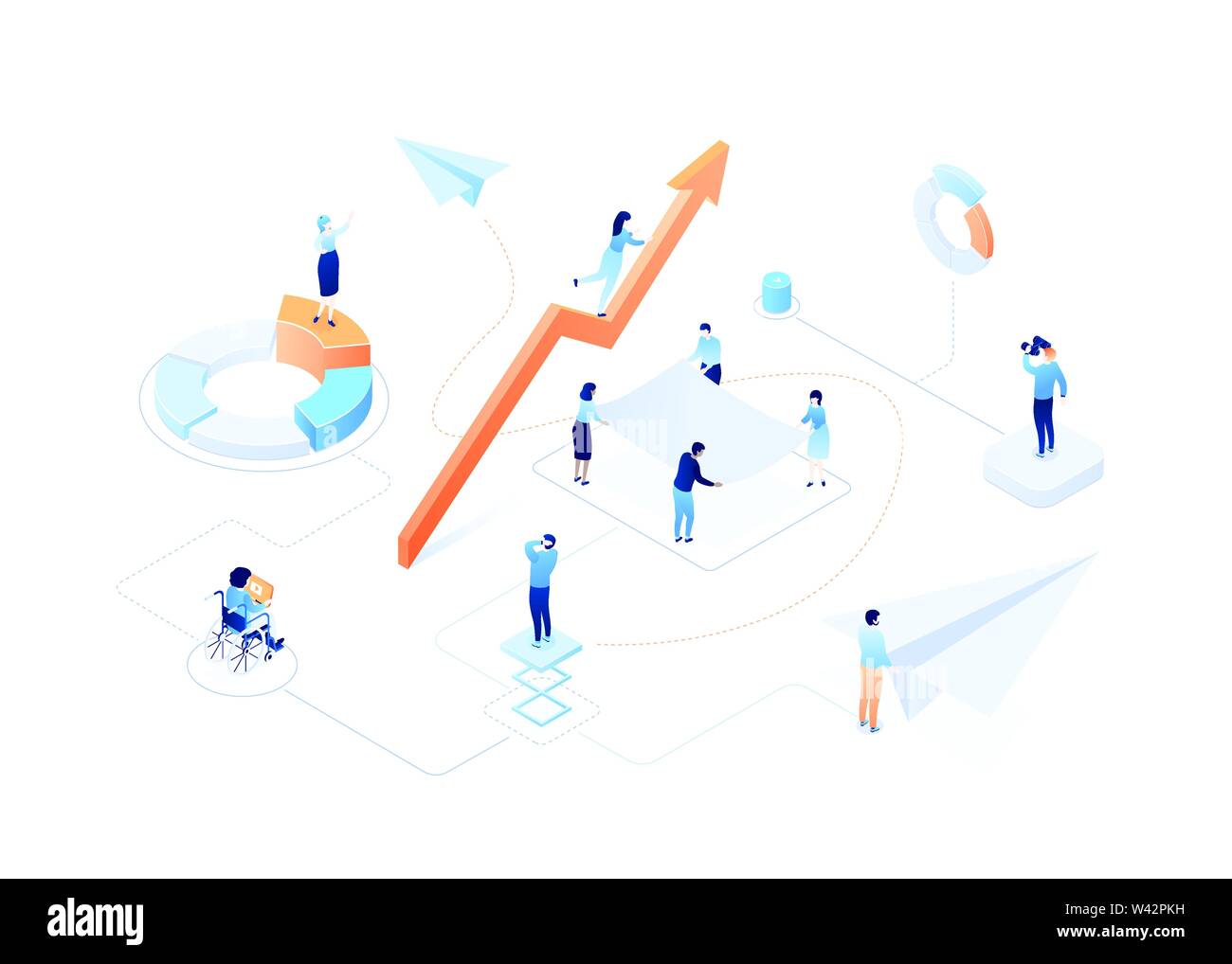 Business growth - modern colorful isometric vector illustration Stock ...
