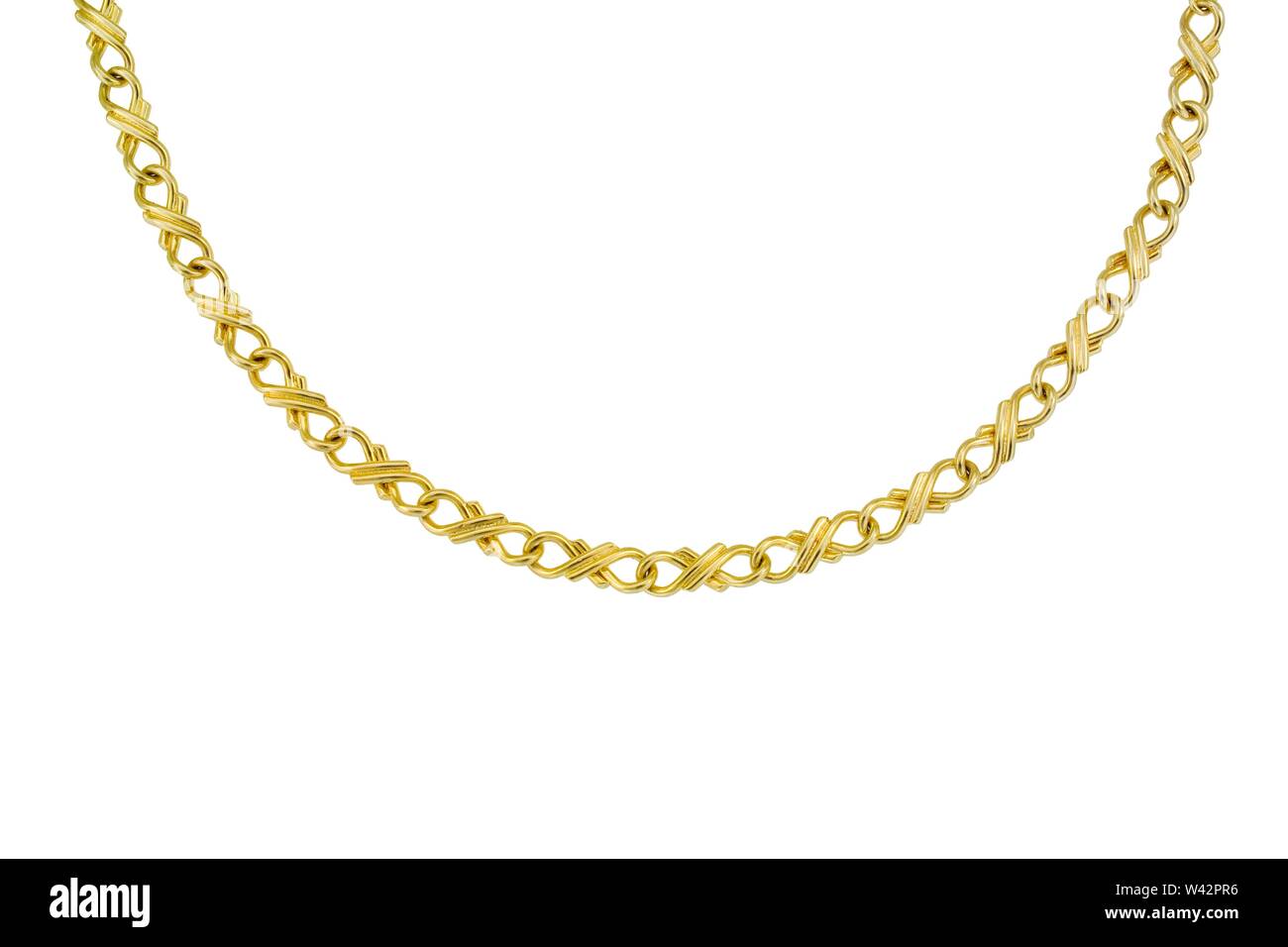 This chain necklace of yellow gold figured eight links is formed in a ...