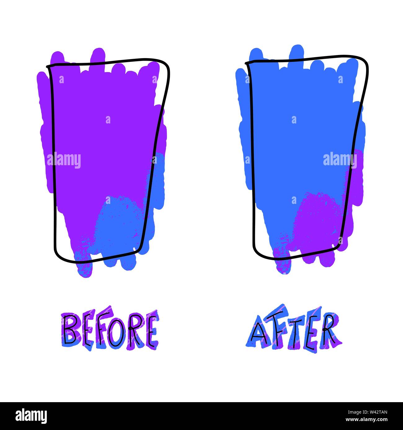 Before and after template background. Comparison concept with empty ...