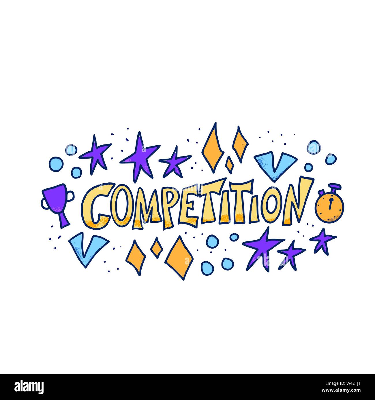 Competition quote with decoration isolated on white background. Vector ...