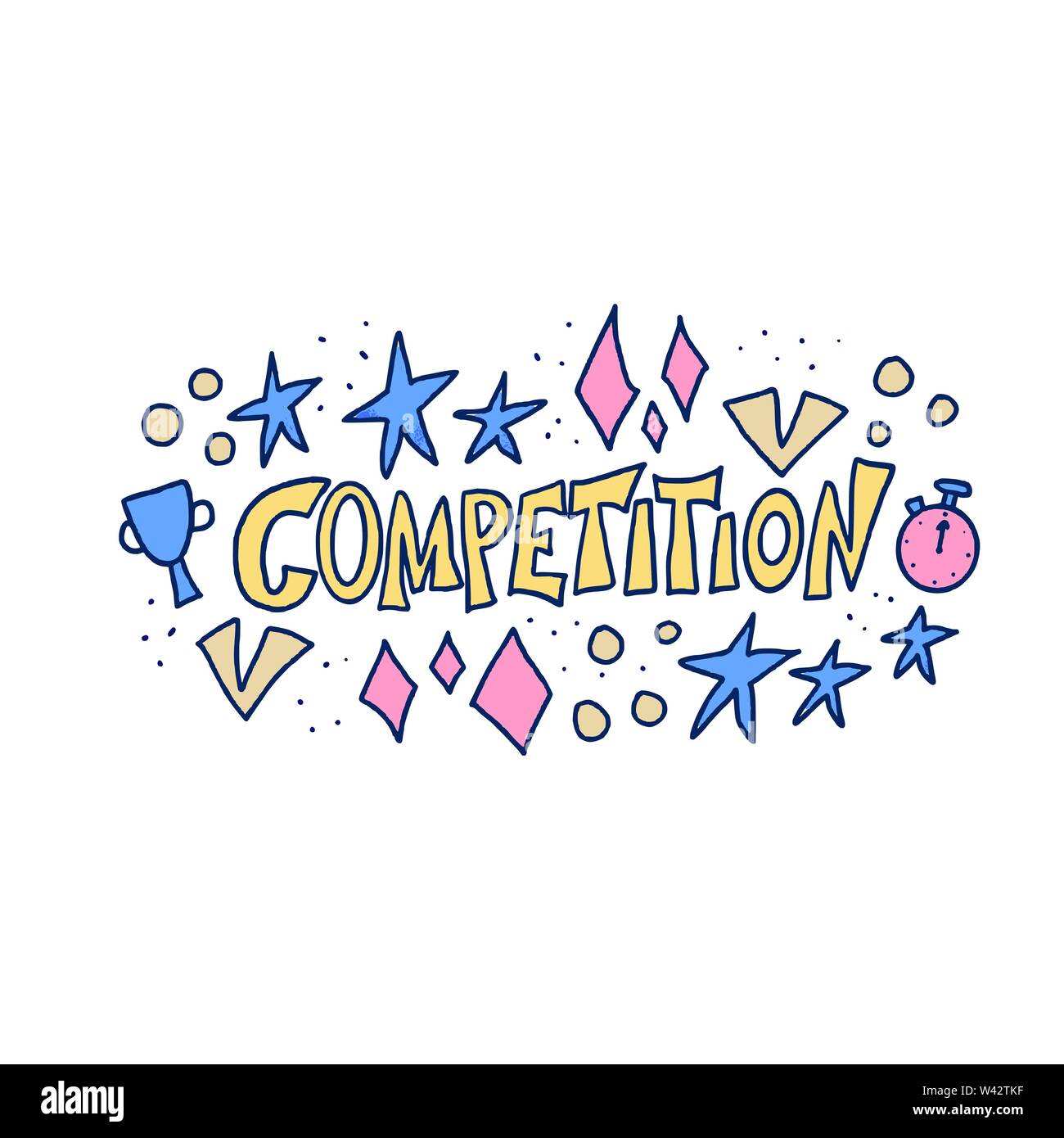 Competition emblem with decoration isolated on white background. Vector ...