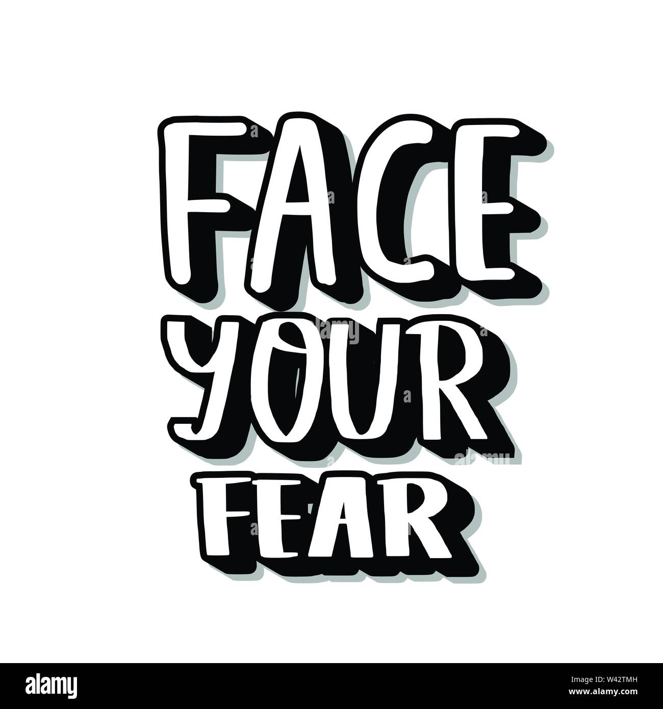 Fear Typography Black and White Stock Photos & Images - Alamy