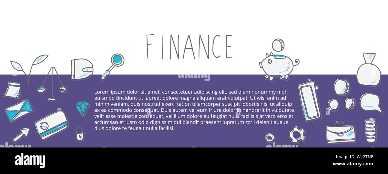 Banners template with finance elements. Business concept. Vector color ...