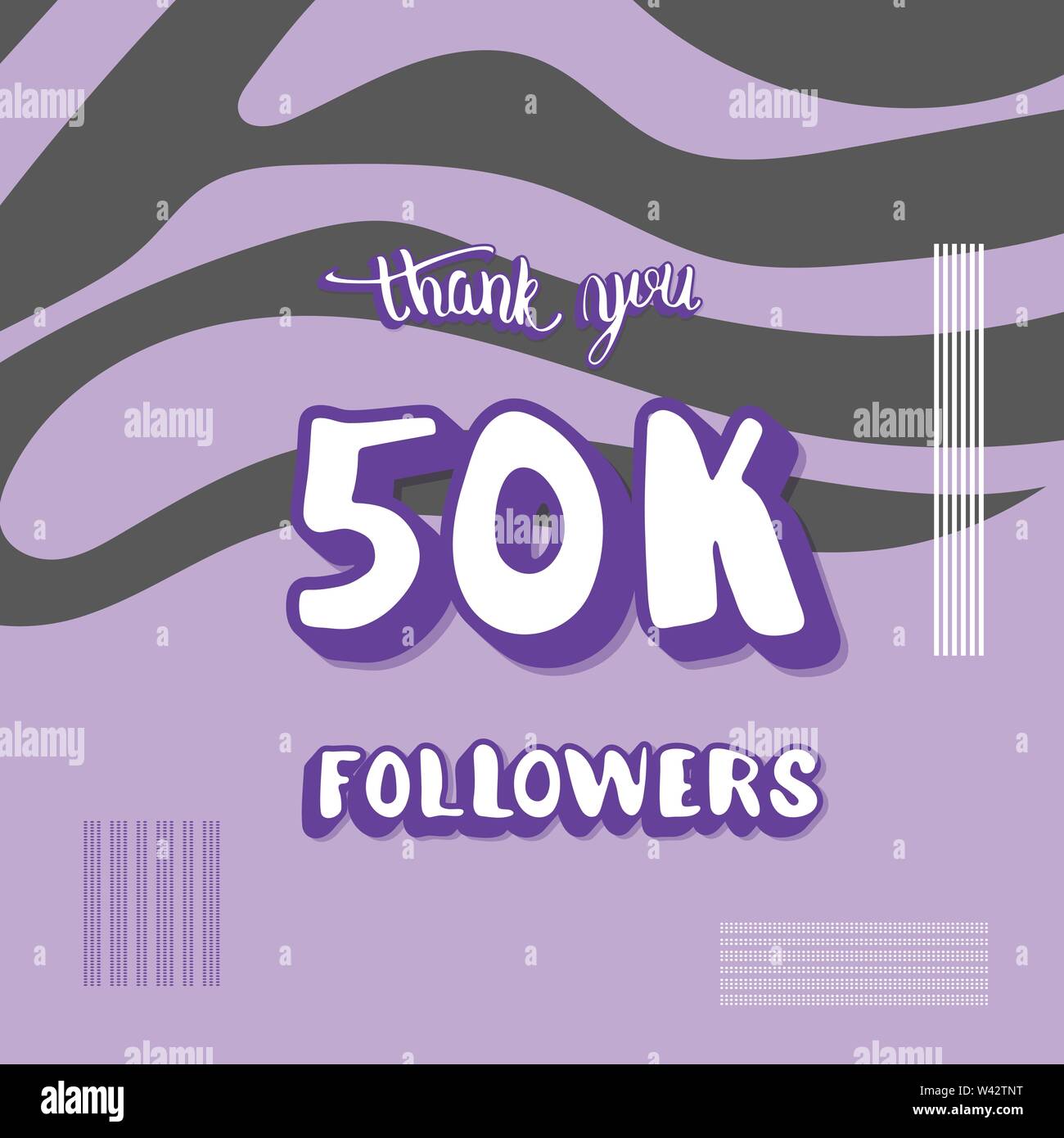 50k followers social media template. Banner for internet networks with ...
