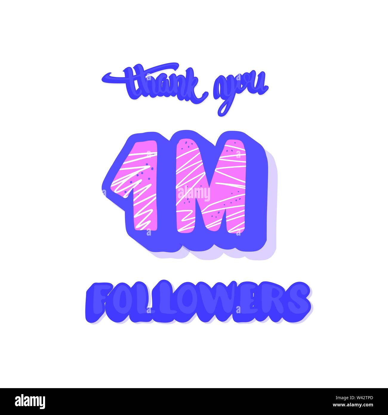 1m followers post. 1000000 subscribers. Social media banner. Vector ...