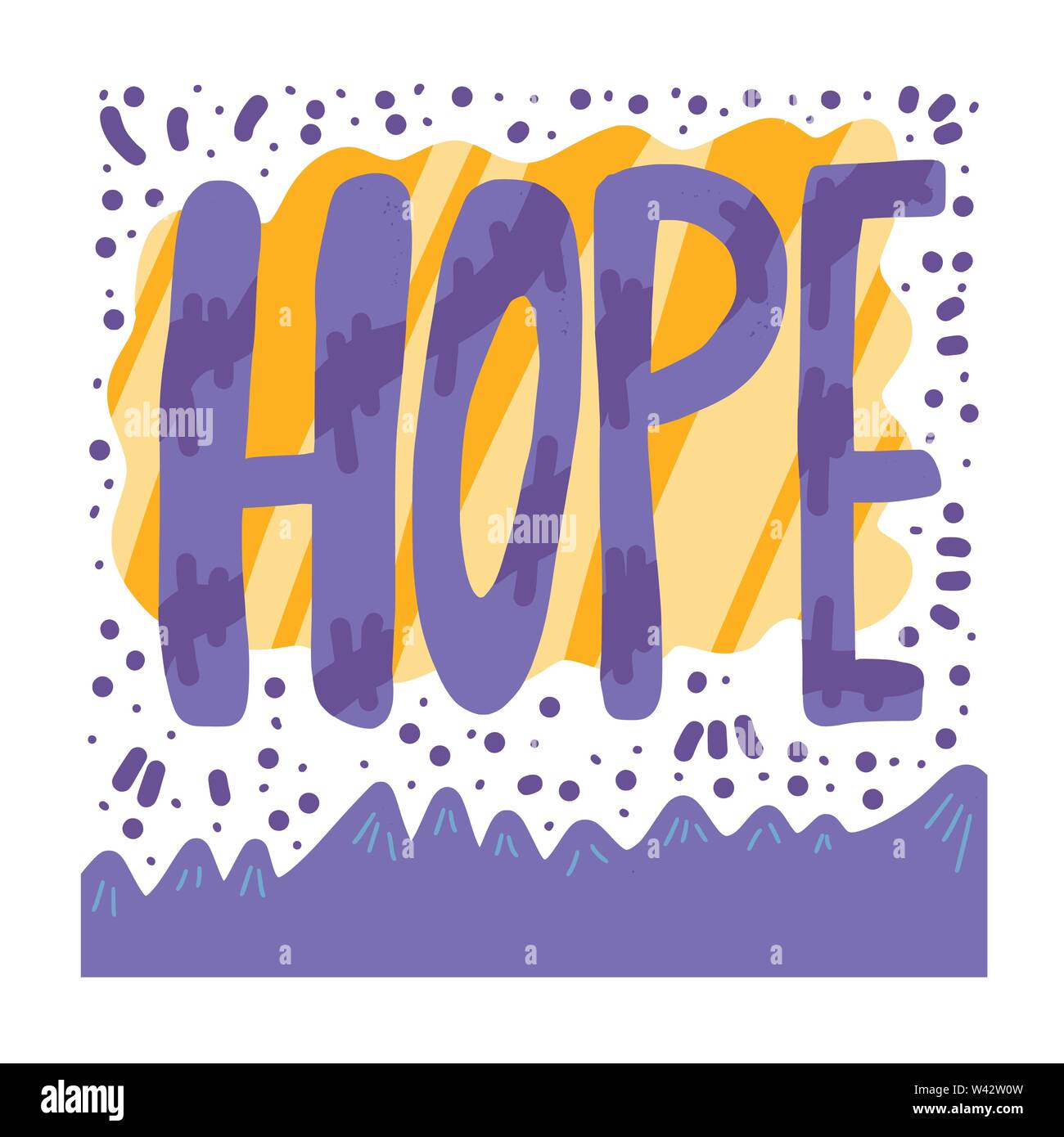 Vector hope lettering. Vector handdrawn phrase Stock Vector Image & Art ...