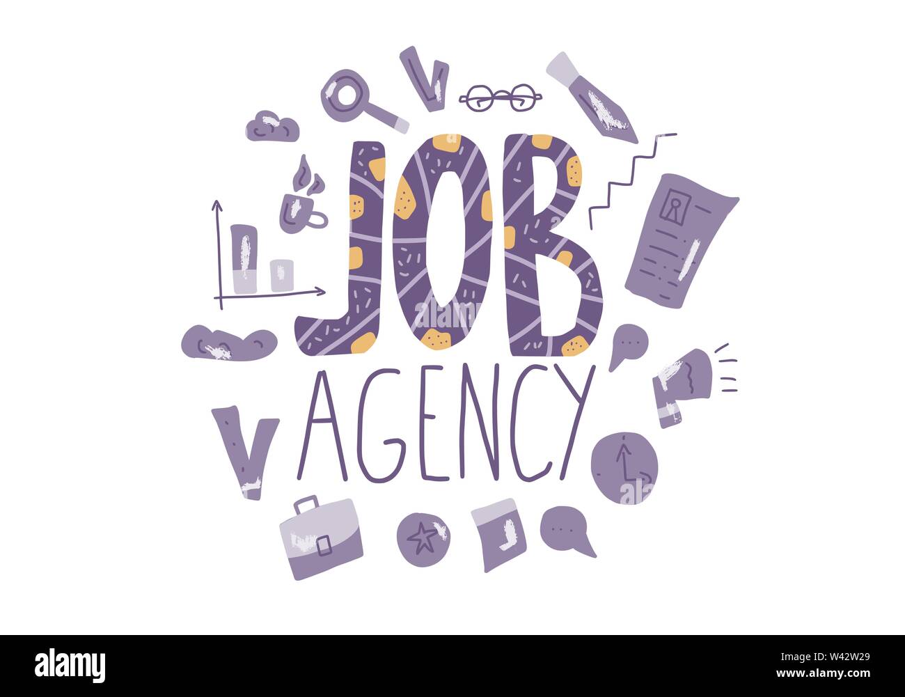 Job agency concept. Vector color illustration Stock Vector Image & Art ...