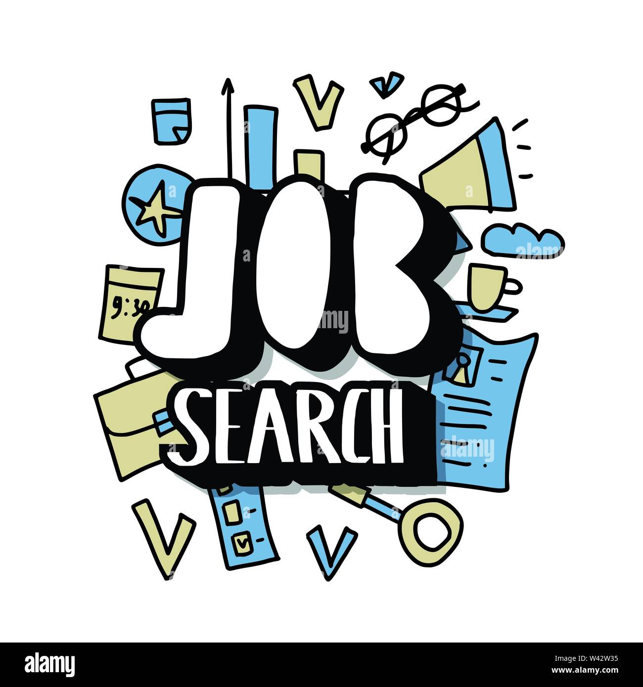 Job search concept. Vector color illustration Stock Vector Image & Art ...