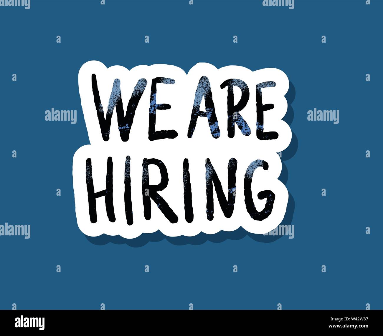 We are hiring sticker quote. Typography element for ad of current ...