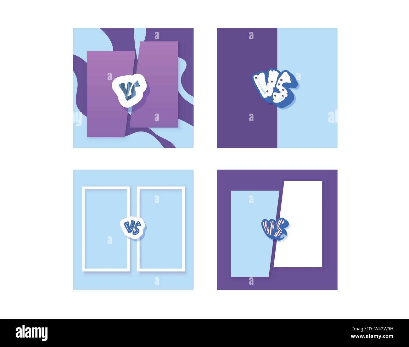 Versus screens set. Vs symbol with dividers. Confrontation backgrounds ...