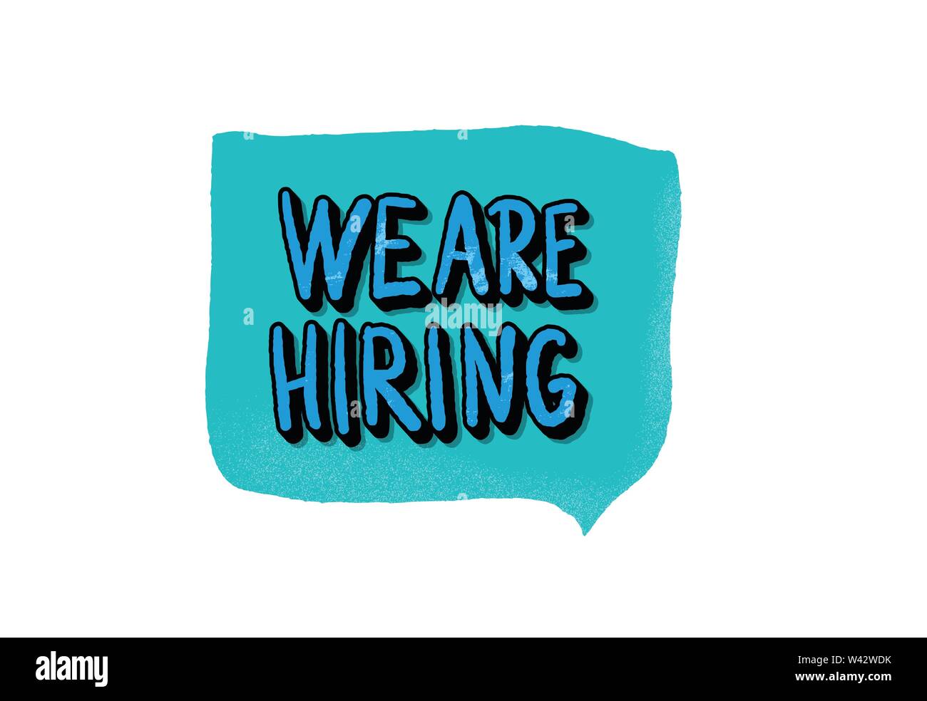 We are hiring text with sppech bubble. Advertisement of vacancy. Vector ...