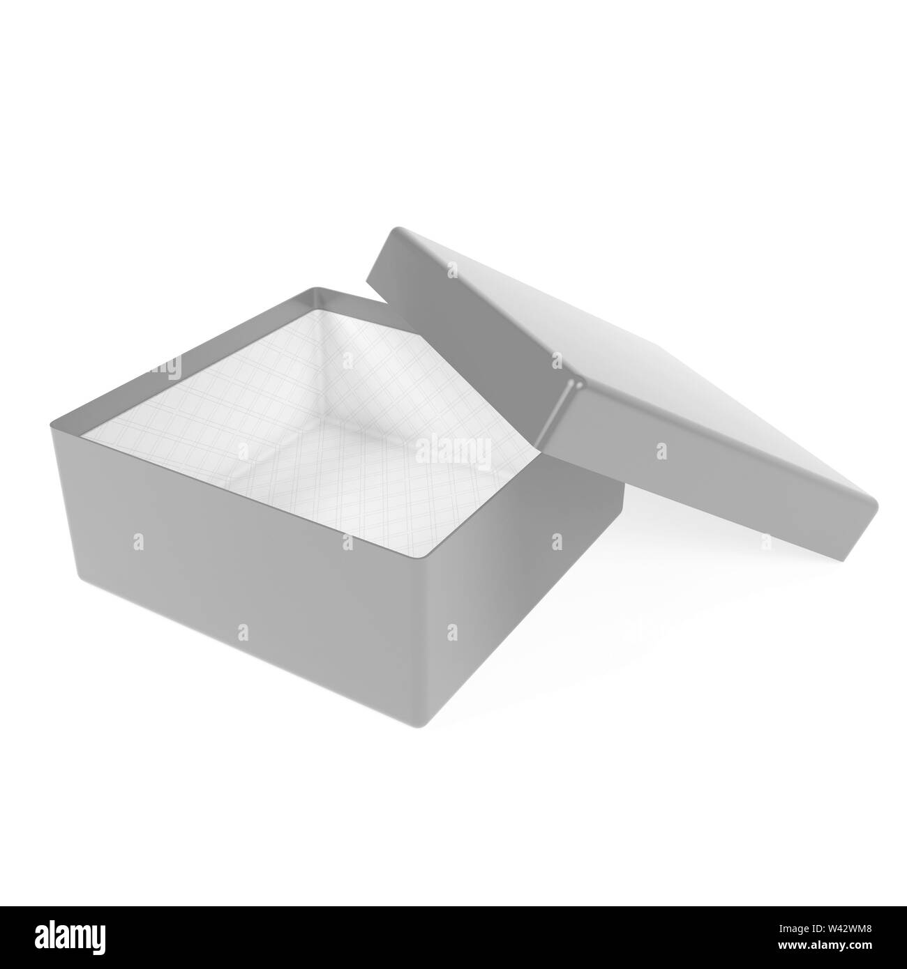 Gray empty gift box box. 3d rendering illustration isolated on white ...