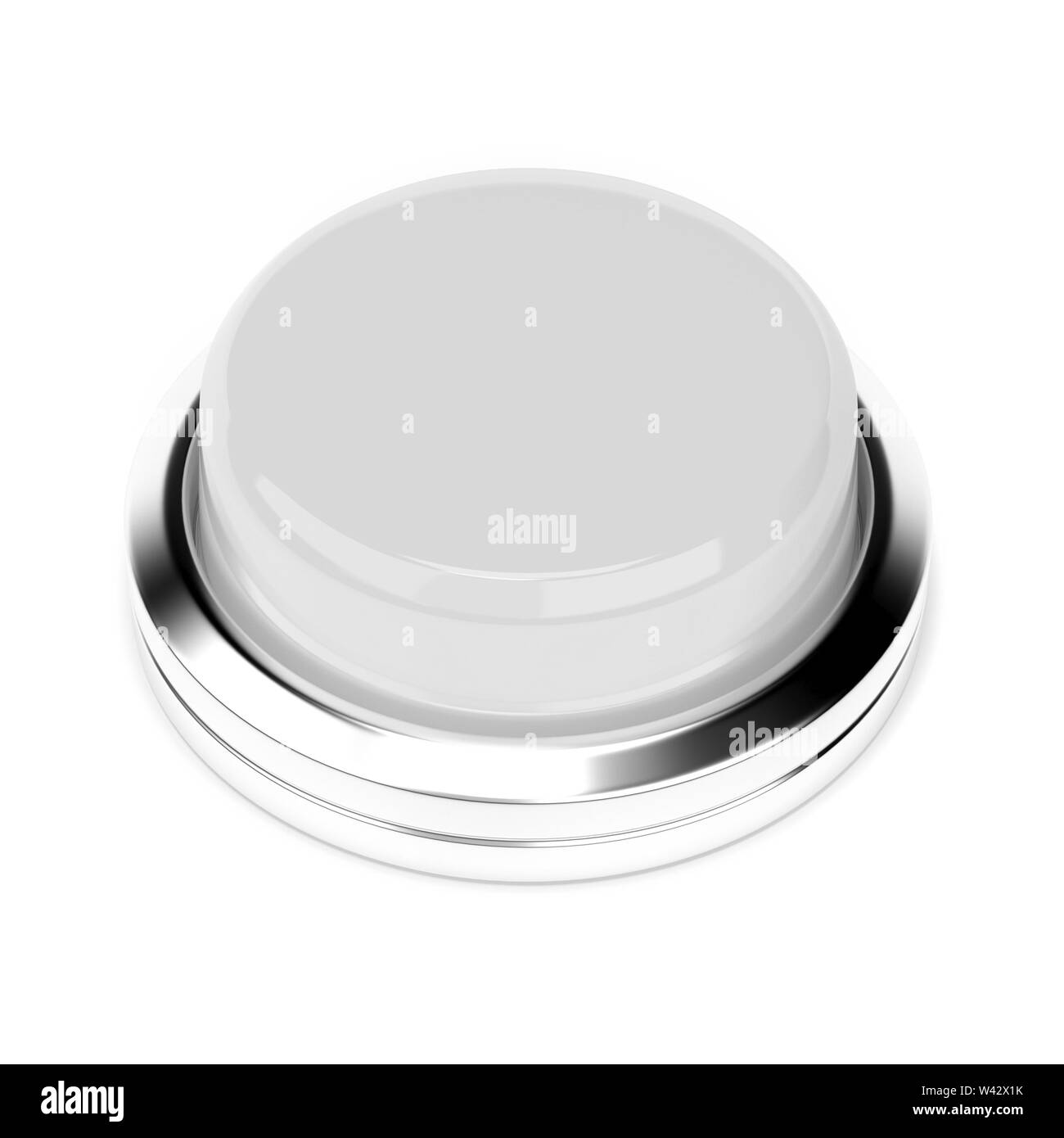 White push button. 3d rendering illustration isolated on white ...