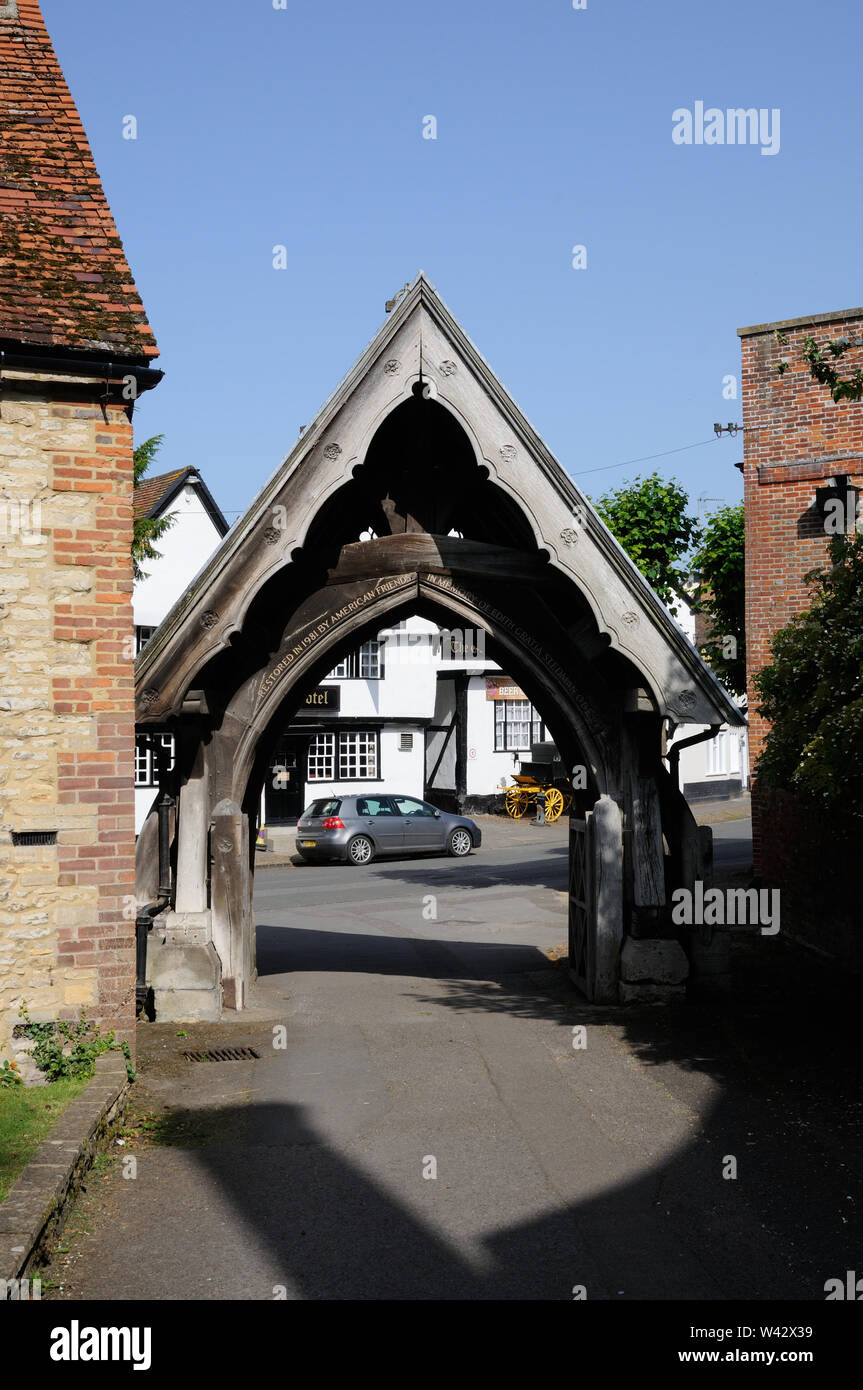 Lych gate, Dorchester on Thames, Oxfordshire, was designed by William ...