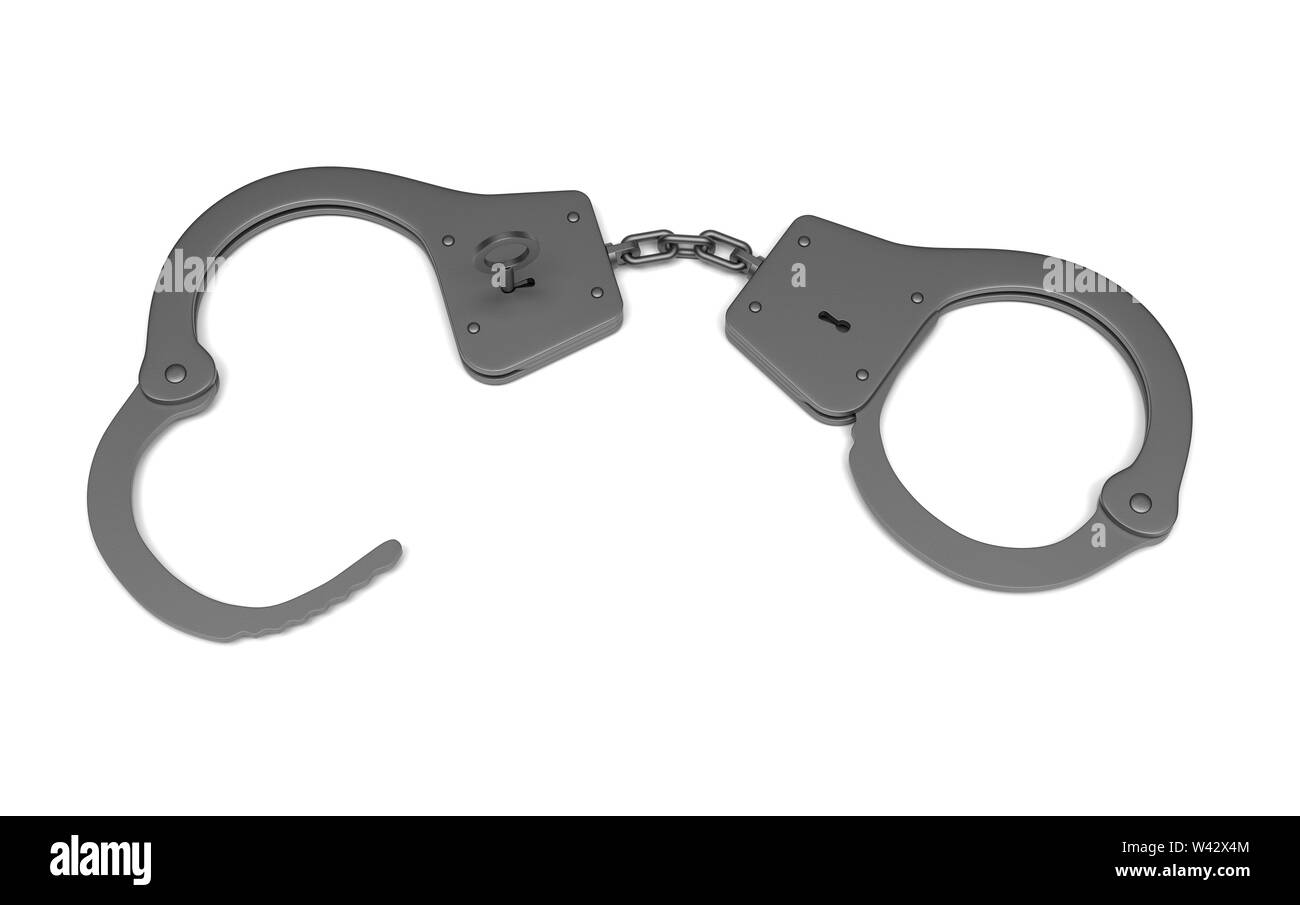 Open handcuffs. 3d rendering illustration isolated on white background ...