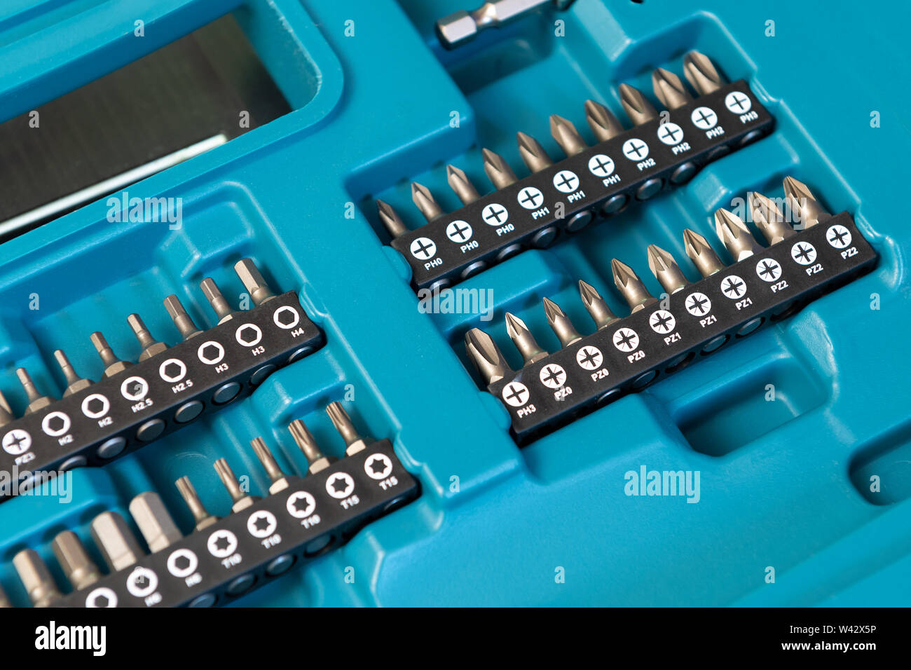 Set of heads for screwdriver, close up Stock Photo - Alamy