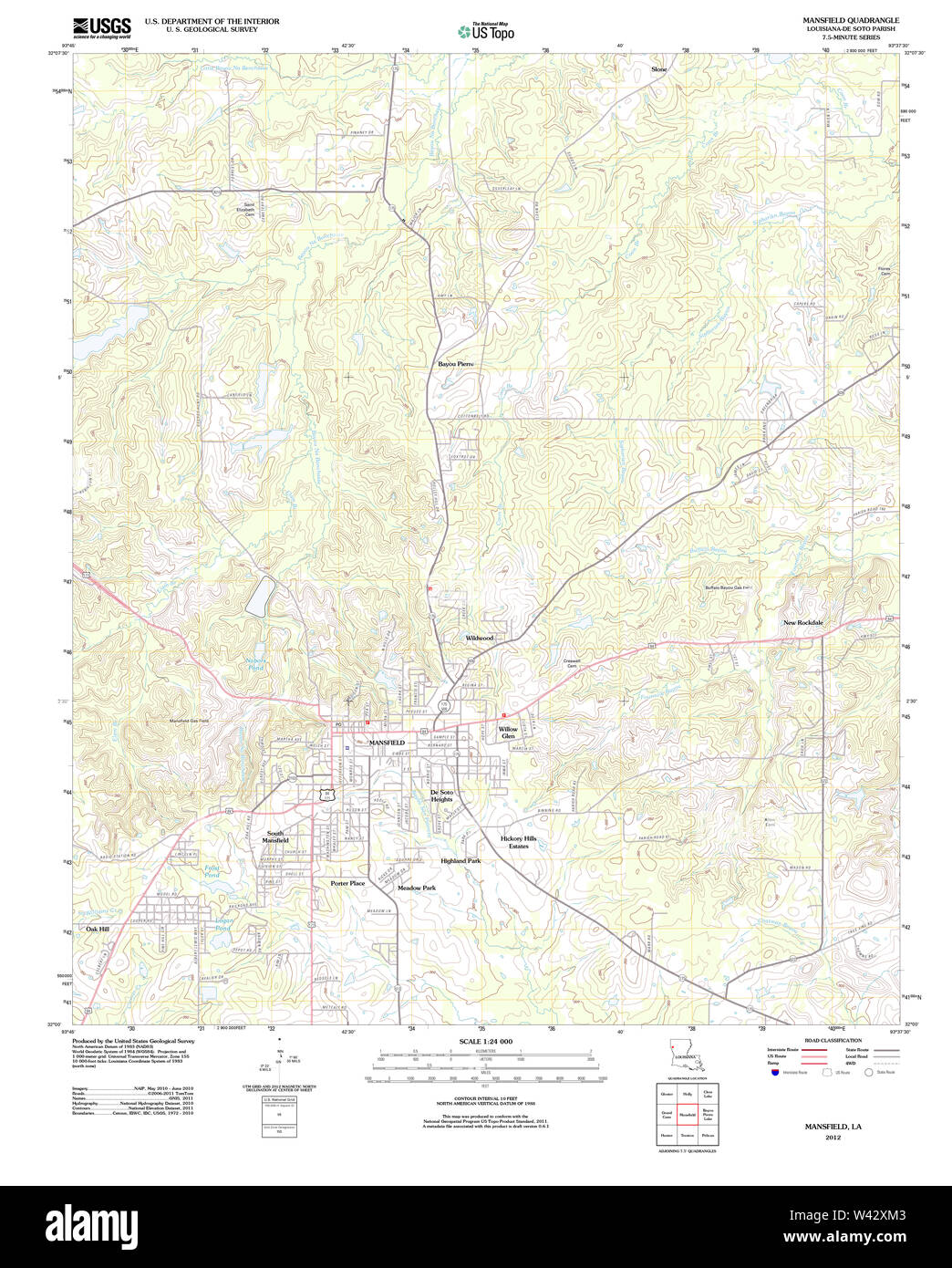 Mansfield louisiana map hi-res stock photography and images - Alamy