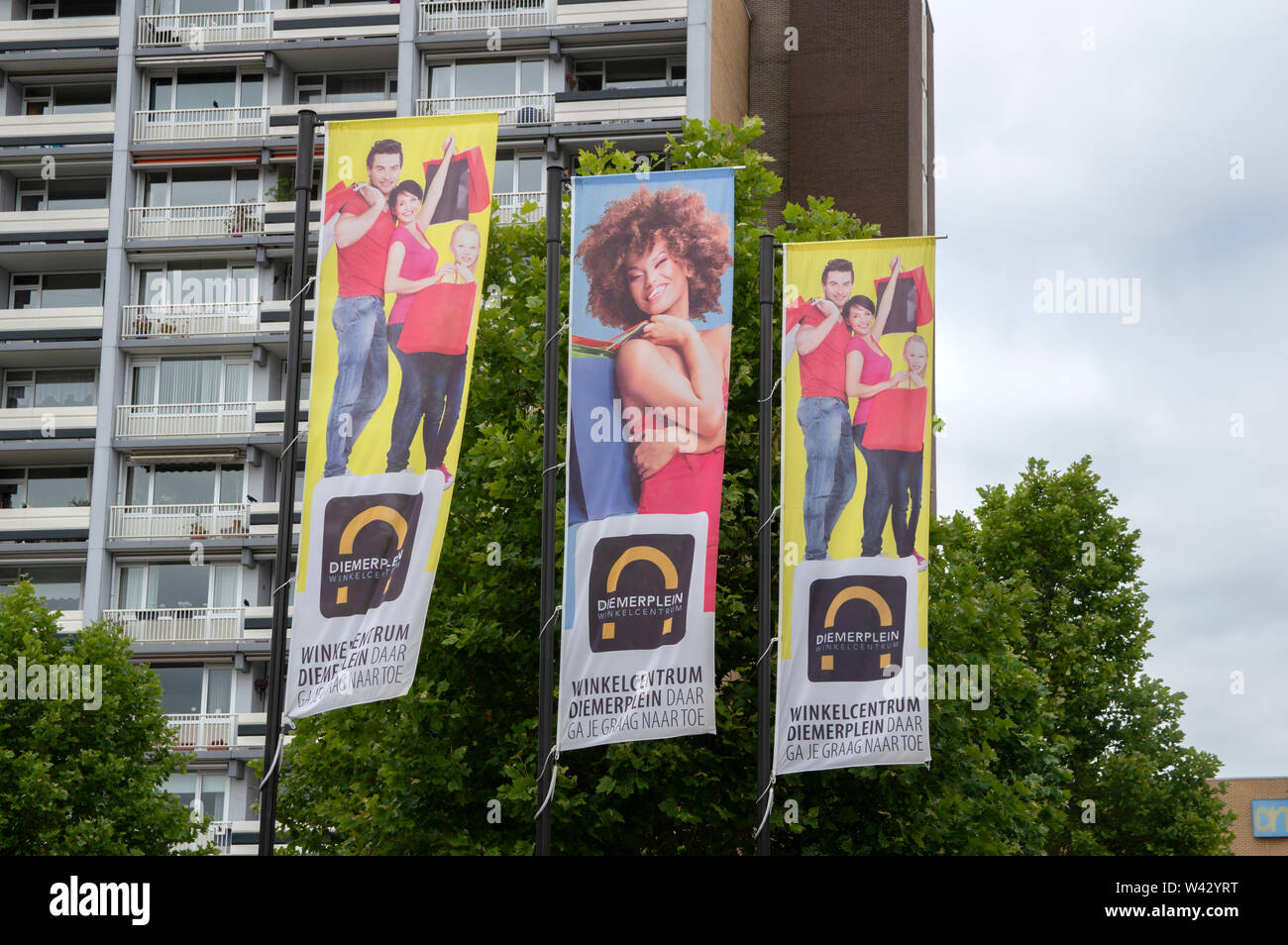 Advertising Flags Diemen Shopping Mall At Diemen The Netherlands 2019 ...