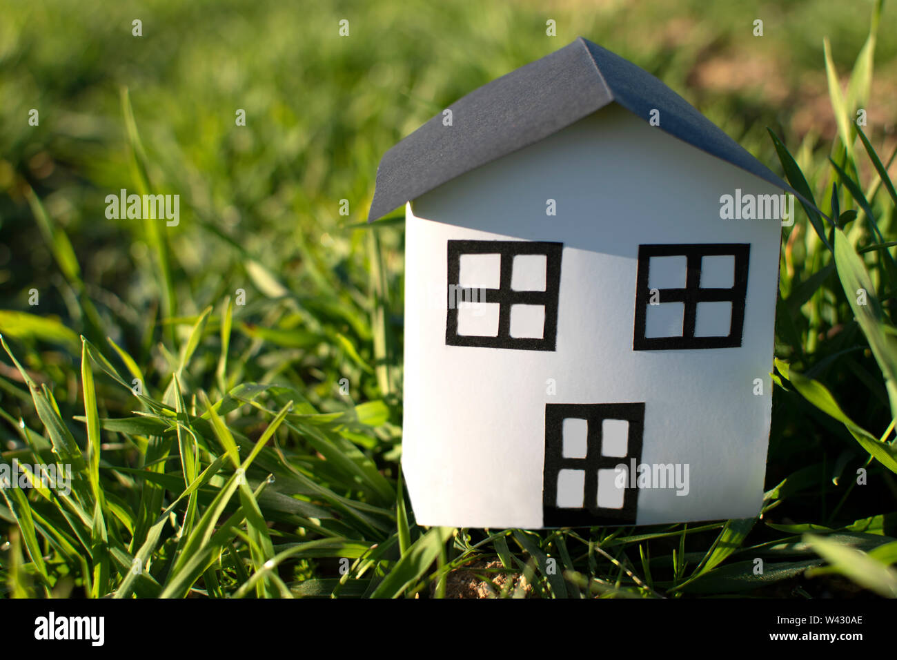 Green grass paper house hi-res stock photography and images - Alamy