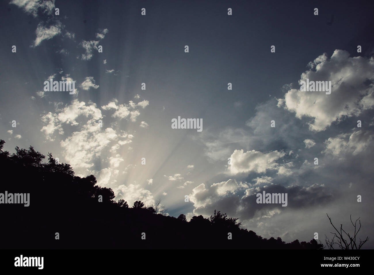 Sky with clouds and with the sun rising Stock Photo - Alamy