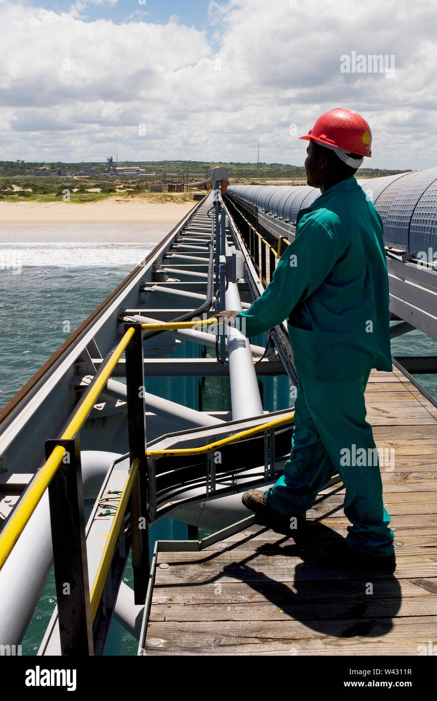 Mining, managing & transporting titanium mineral sands. Jetty attendant ...
