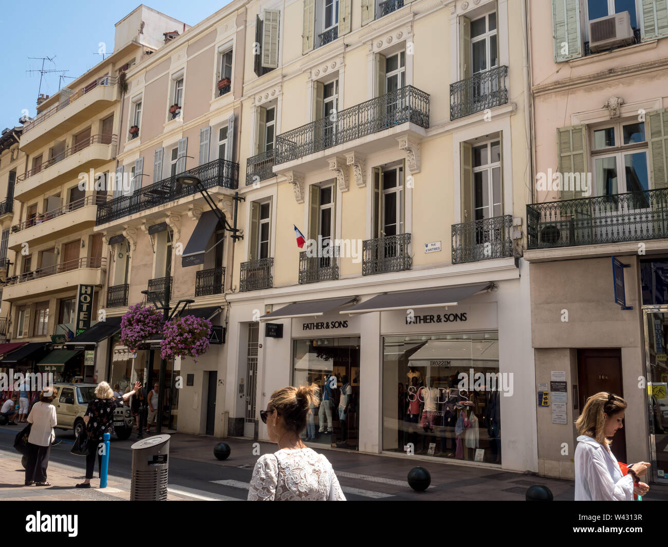 main shopping street in Cannes, French Riviera in summer Stock Photo ...
