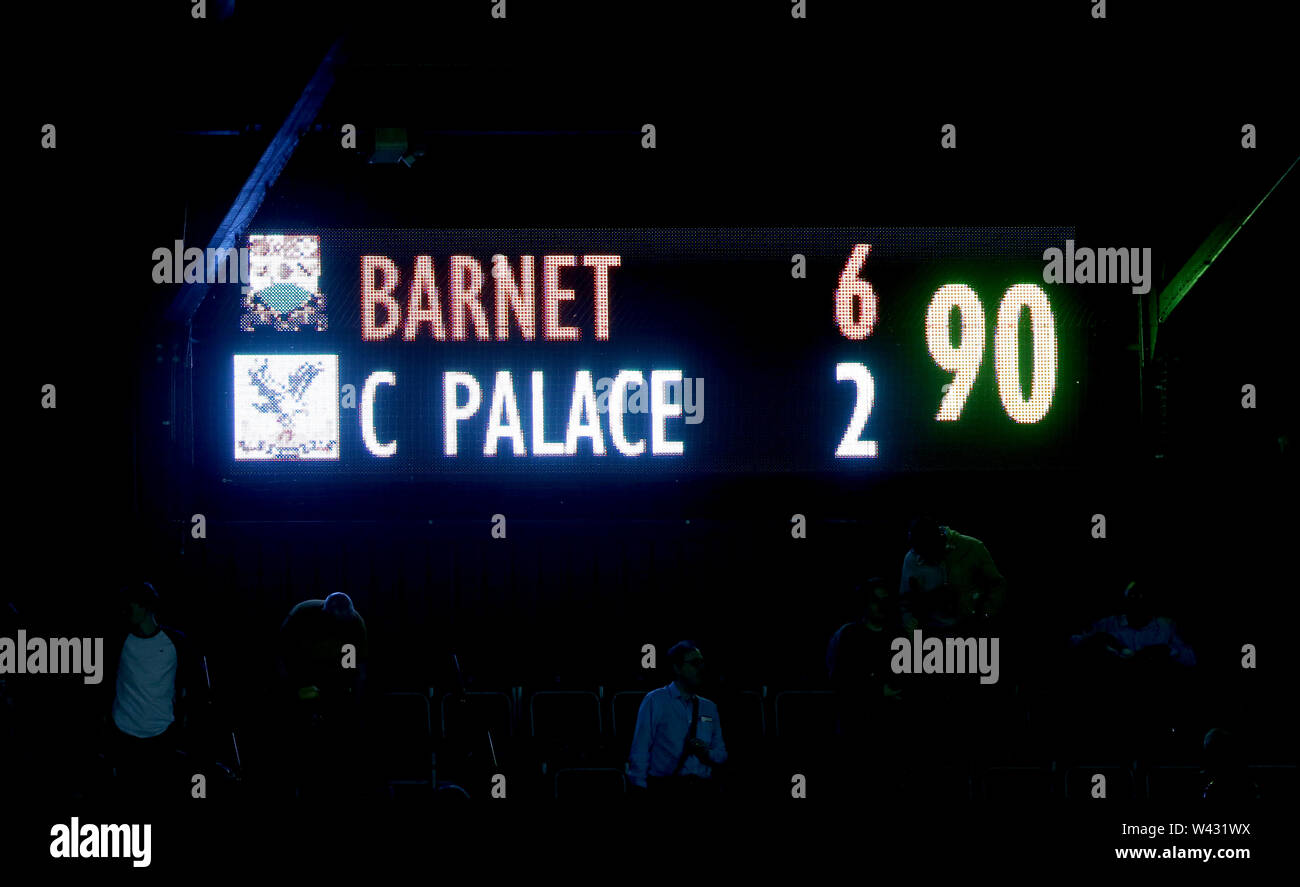 A detail view of the scoreboard at full-time Stock Photo - Alamy