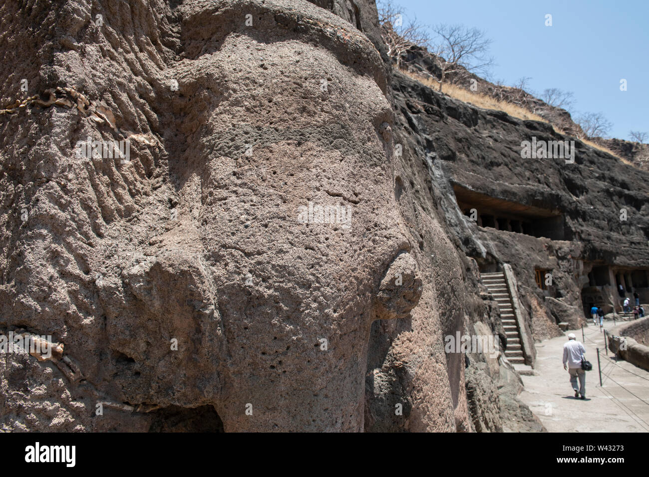India, Maharashtra, Ajanta, Ajanta Caves. Caves excavated from 200 B.C ...