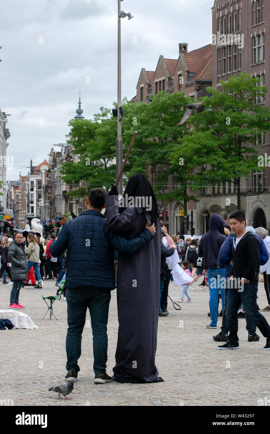 Statue Of Death At The Dam Square Amsterdam The Netherlands 2019 Stock ...